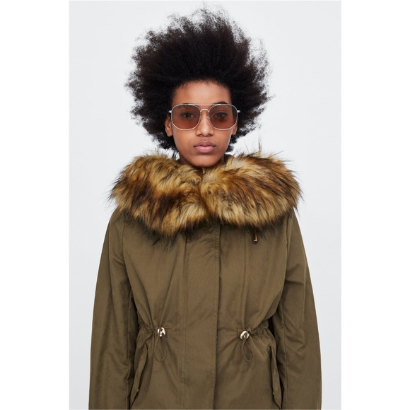 Zara | Jackets & Coats | Nwt Zara S Short Faux Fur Hood Parka | Poshmark